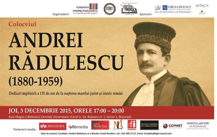 Fundatia „Andrei Radulescu si a Marilor Juristi Romani”. Colocviul ...